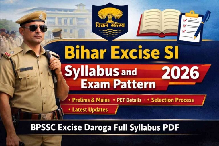 Bihar Excise SI Syllabus and Exam Pattern 2026 | BPSSC Excise Daroga ...