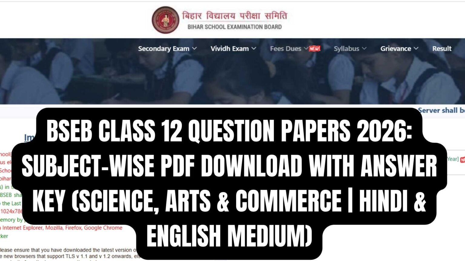 BSEB Class 12 Question Papers 2026: Subject-Wise PDF Download with ...